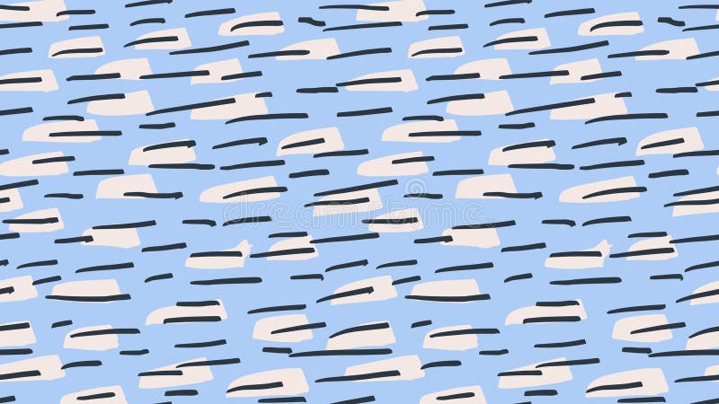 Plain Abstract Organic Shapes Seamless Pattern. Vector Hand Drawn ...