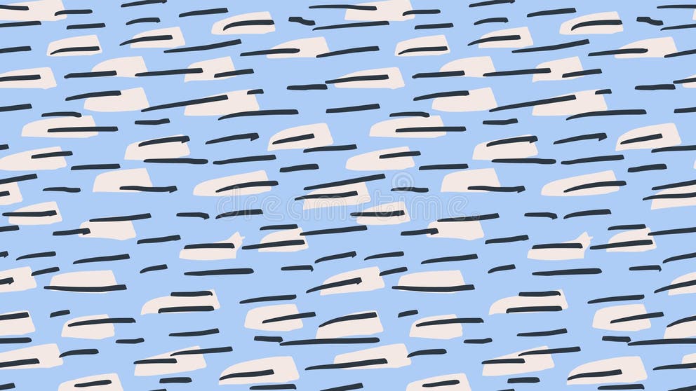 Plain Abstract Organic Shapes Seamless Pattern. Vector Hand Drawn ...