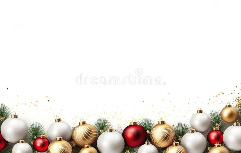 Plain Background with Christmas Decoration Frame Stock Illustration ...