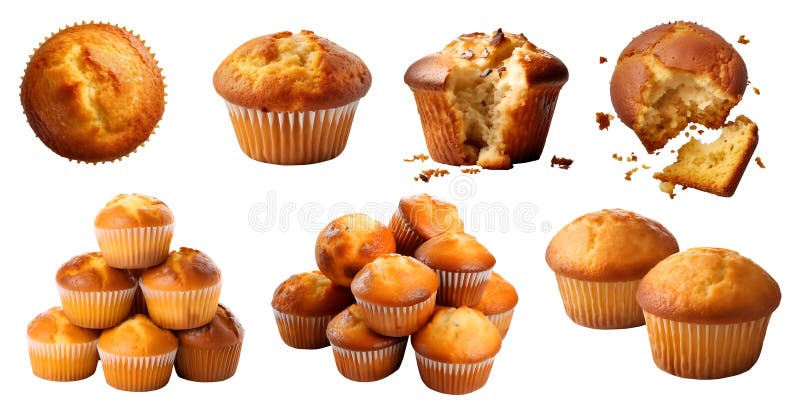Plain Basic Classic Muffin Muffins on Transparent Background Cutout ...