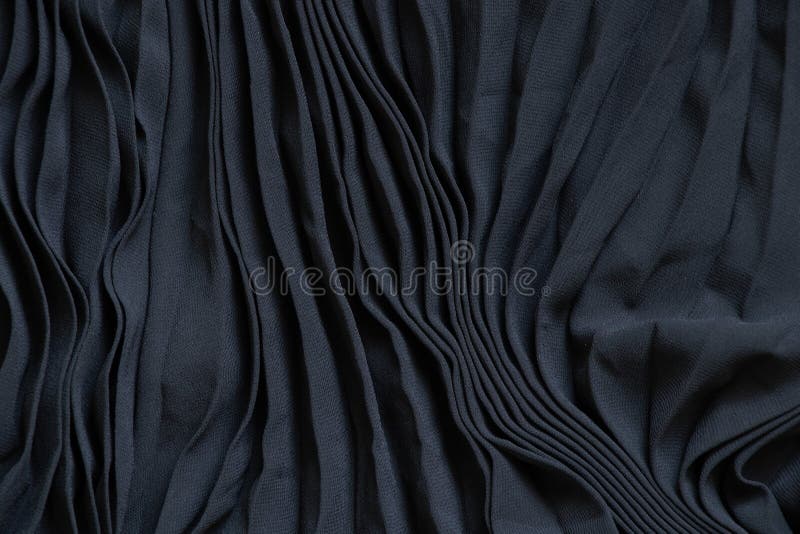 Plain Black Fabric Pleated with Lines As a Background Stock Image ...