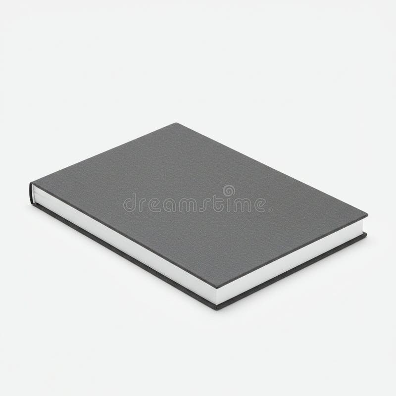 Plain Black Hardcover Book with a Textured Surface Lies Flat on a White ...