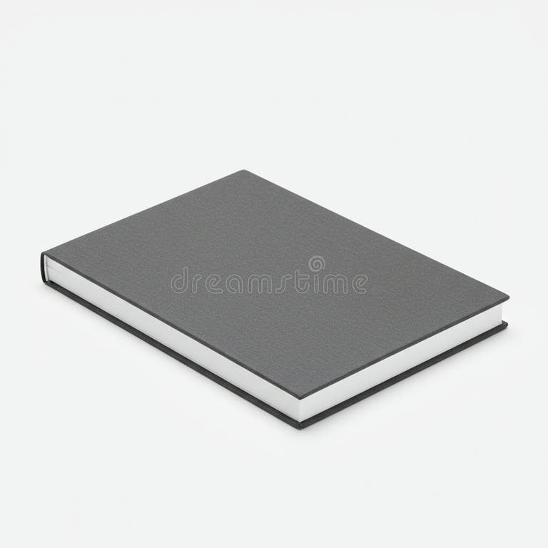 Plain Black Hardcover Book with a Textured Surface Lies Flat on a White ...