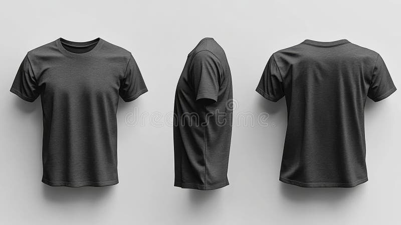 Plain Black T-Shirt from Different Angles Generative AI Stock ...