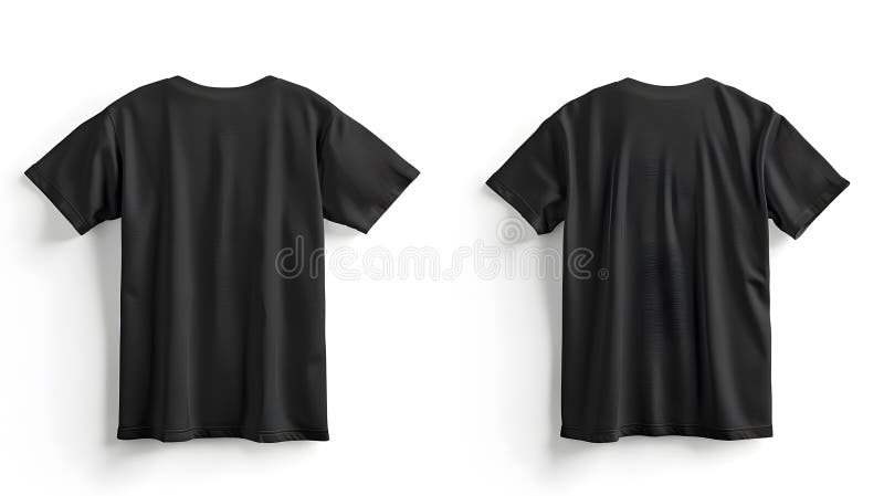 Plain Black T-shirt Mockup Design. Front and Rear View Stock ...