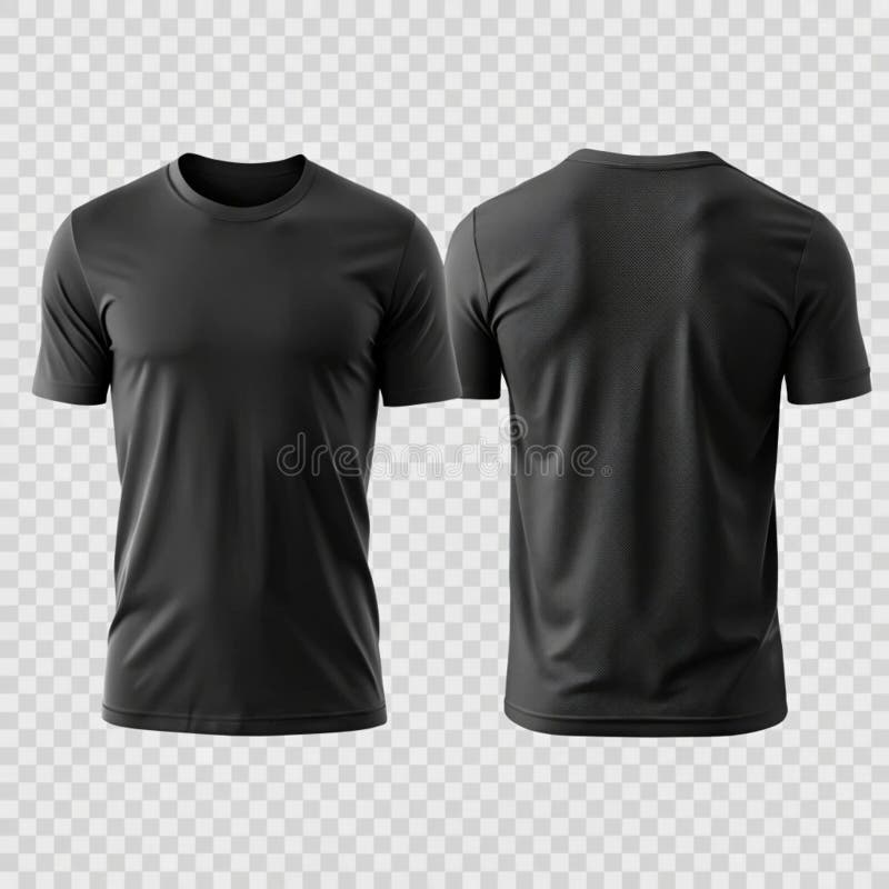 Plain Black T-Shirt Mockup - Front and Back View for Design Projects ...