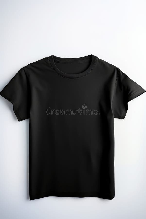 Plain Black T-shirt on White Background Stock Illustration ...