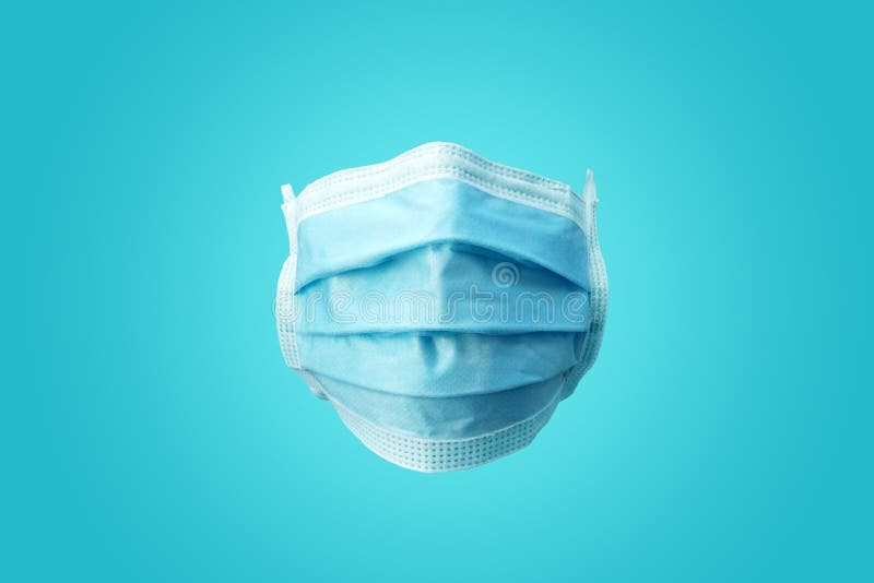 Plain Blue Medical Protection Face Mask Stock Photo - Image of angle ...