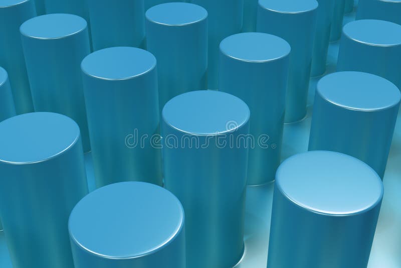 Plain Blue Surface with Cylinders Stock Illustration - Illustration of ...
