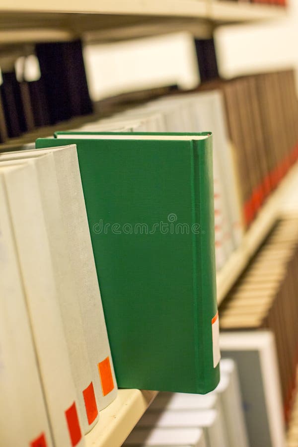 A Plain Book in a Bookshelf Stock Photo - Image of library, literary ...