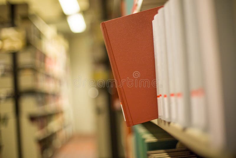 A Plain Book in a Bookshelf Stock Photo - Image of culture, collection ...