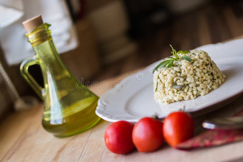 Plain bulgur rice. stock photo. Image of leaf, grain - 75351534
