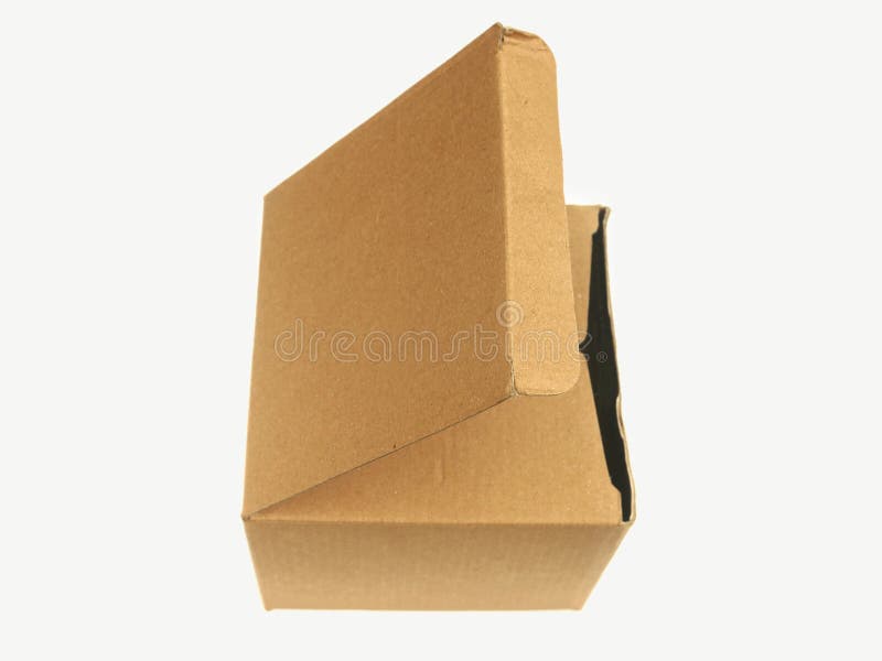 Plain Cardboard Box Holding Gift Package Isolated on White Background ...