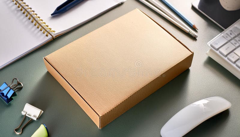 Plain Cardboard Box Mockup for Packing Goods Stock Illustration ...