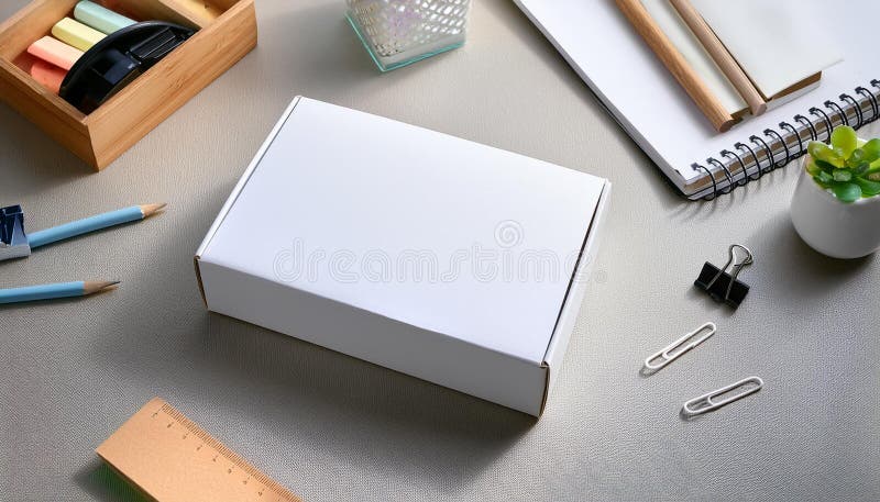 Plain Cardboard Box Mockup for Packing Goods Stock Illustration ...