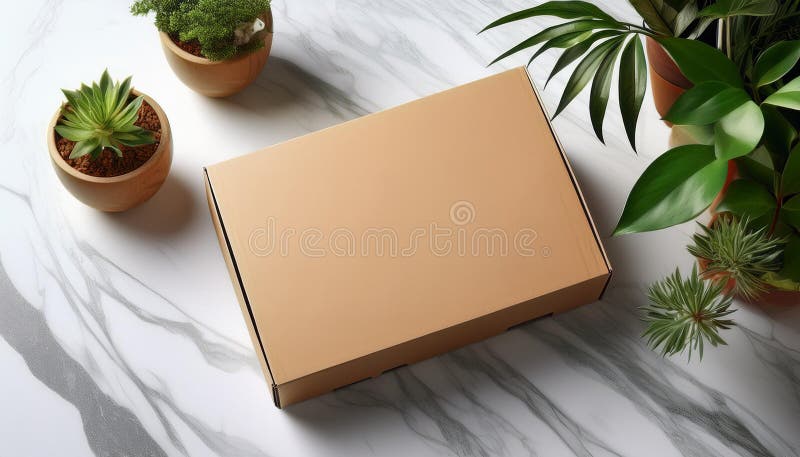 Plain Cardboard Box Mockup for Packing Goods Stock Illustration ...