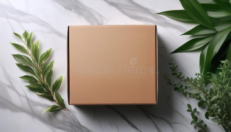 Plain Cardboard Box Mockup for Packing Goods Stock Illustration ...