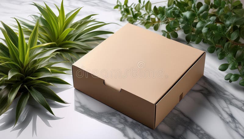 Plain Cardboard Box Mockup for Packing Goods Stock Illustration ...