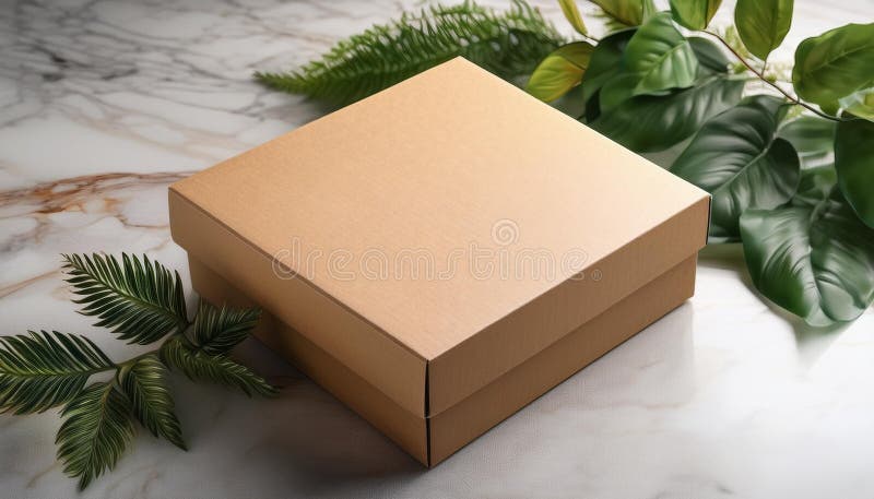 Plain Cardboard Box Mockup for Packing Goods Stock Illustration ...