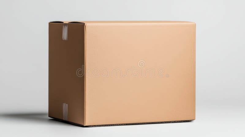 Plain Cardboard Box Ready for Shipping in a Neutral Setting Stock Image ...