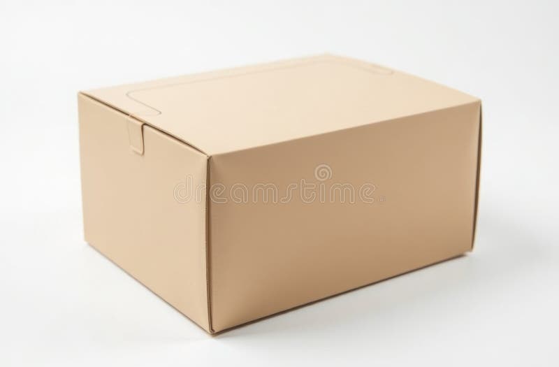 A Plain Cardboard Box Sits on a White Surface, Ready for Packing or ...
