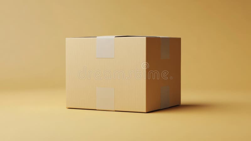 A Plain Cardboard Box on a Smooth, Warm Background, Symbolizing ...