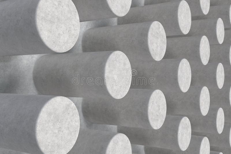 Plain Concrete Surface with Cylinders Stock Illustration - Illustration ...