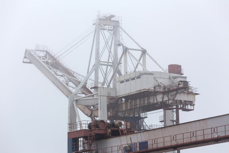 An Container Port in Fog Background Stock Image - Image of plain ...
