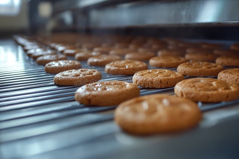 Plain Cookie Production Line Stock Photo - Image of cookies, kitchen ...