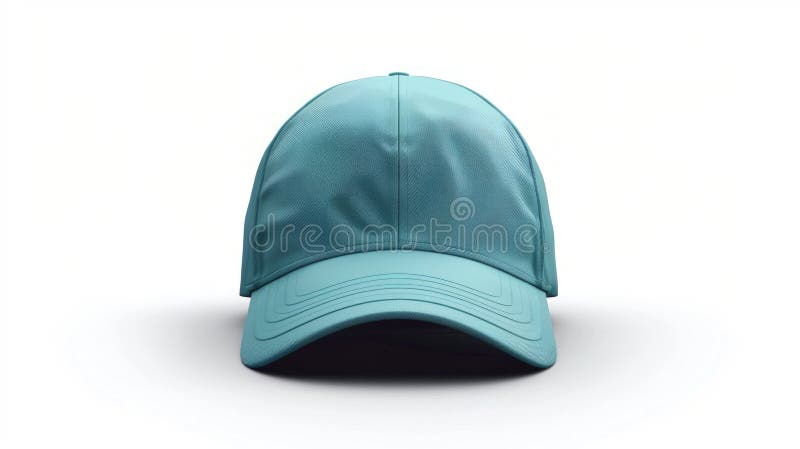Plain Cyan Baseball Cap Sits on a White Background, Its Curved Brim ...