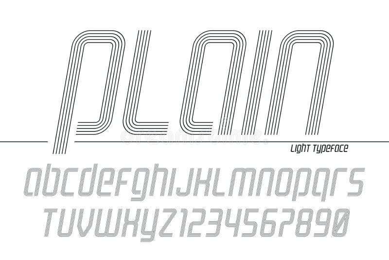 Plain Display Font Art Design, Alphabet, Letters and Numbers. Stock ...