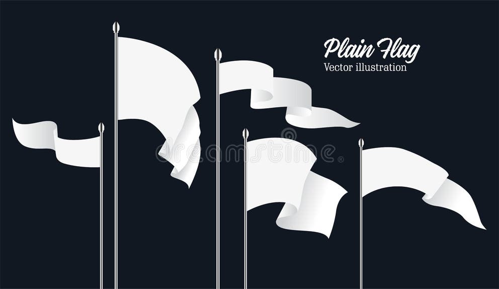 Plain Flags Set Five Wavy Flags Vector Illustration. Stock Vector ...