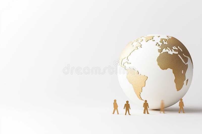 A Plain Globe is Surrounded by Human Figures, Symbolizing Global ...