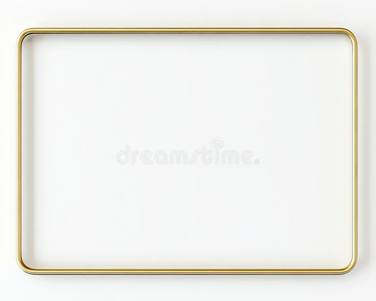 A Plain Gold Rectangle Frame Against a White Backdrop Stock Photo ...