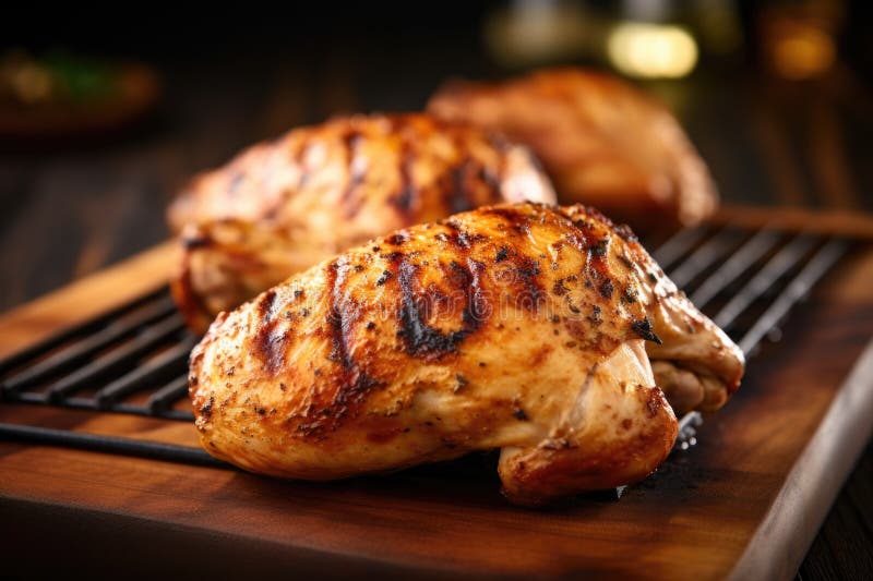 Plain Grilled Chicken with Visible Grill Marks Stock Illustration ...