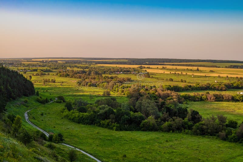 Plain from a high hill stock photo. Image of scenery - 83174370