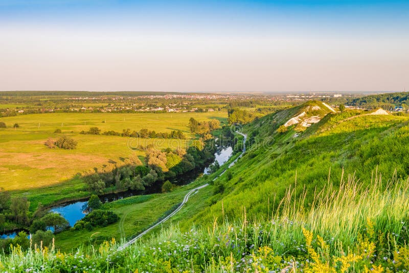 Plain from a high hill stock image. Image of foothills - 83174321