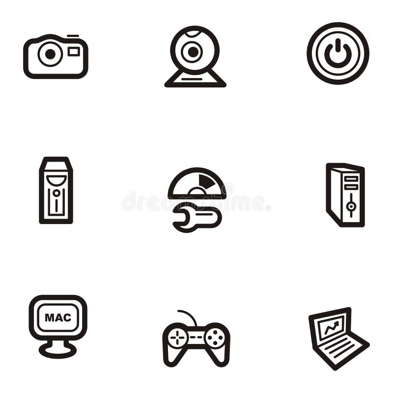 Plain Icon Series - Computers Stock Vector - Illustration of laptop ...