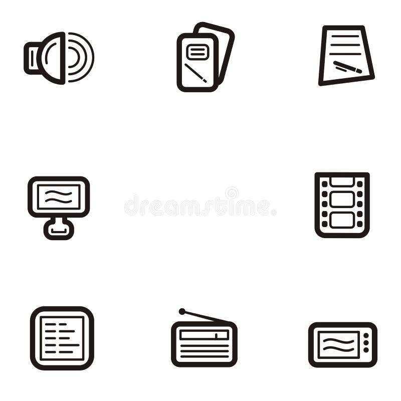Plain Icon Series - Media stock vector. Illustration of technology ...