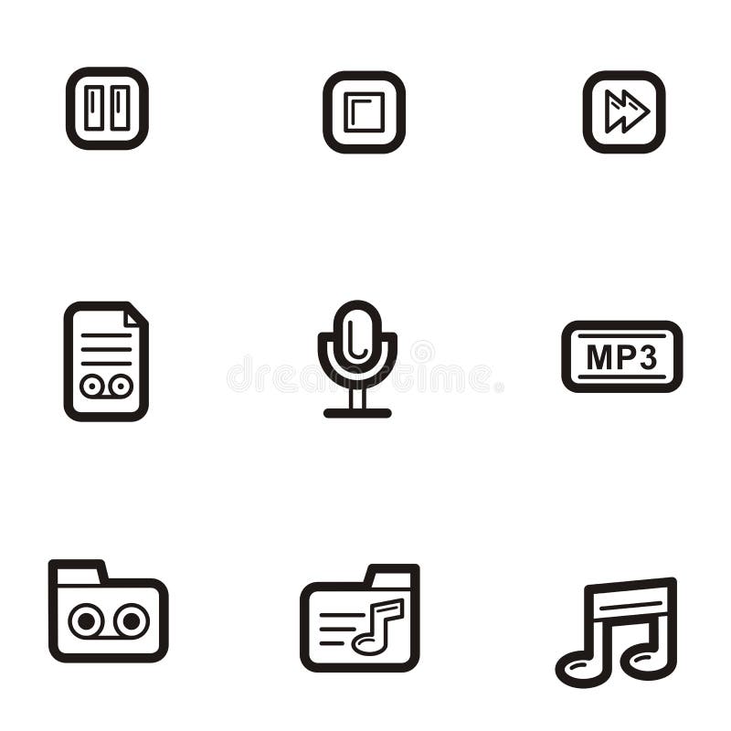 Plain Icon Series - Media stock vector. Illustration of icons - 1960802