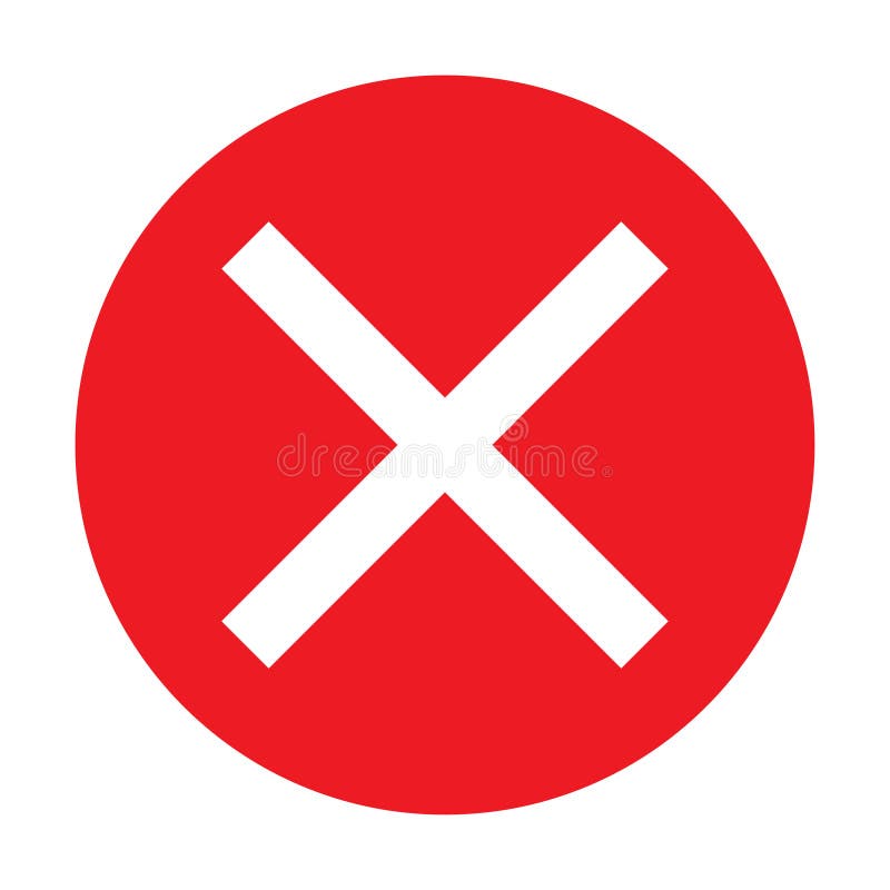 Red No Check Mark Validation Stock Illustrations – 237 Red No Check ...