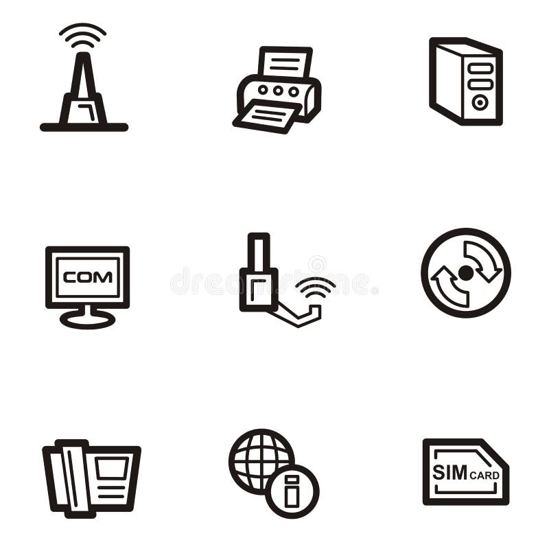 Plain Icons - Communications Stock Vector - Illustration of computer ...