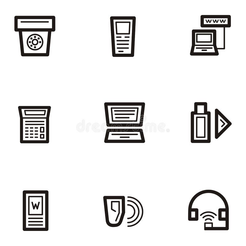 Plain Icons - Communications Stock Vector - Illustration of computer ...