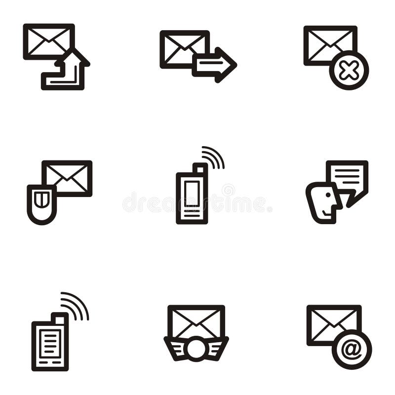 Plain Icons - Communications Stock Vector - Illustration of computer ...