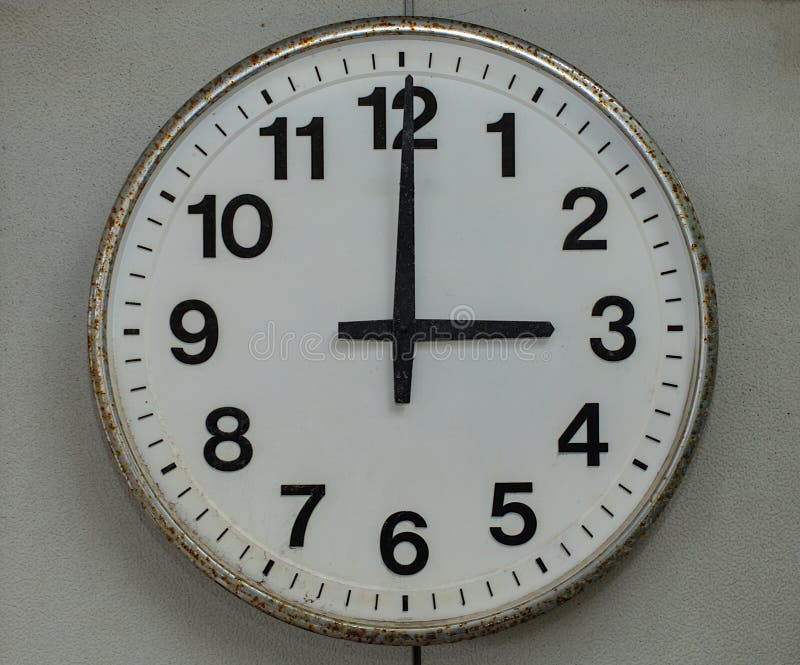 A Plain Industrial Looking Clock Stock Image - Image of looking ...