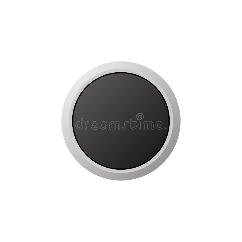 Plain Isolated Black Button on White Background Stock Vector ...