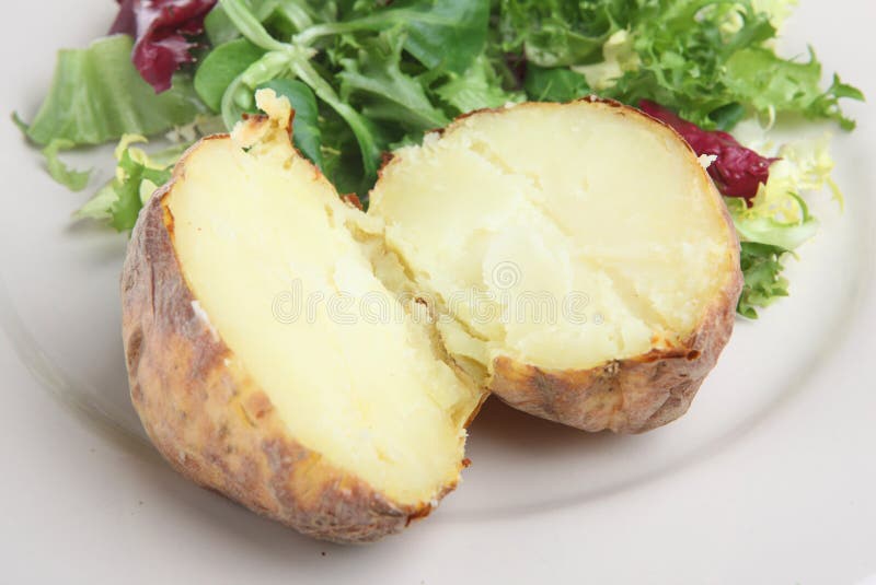 Plain Jacket Potato stock image. Image of plate, closeup - 7667561