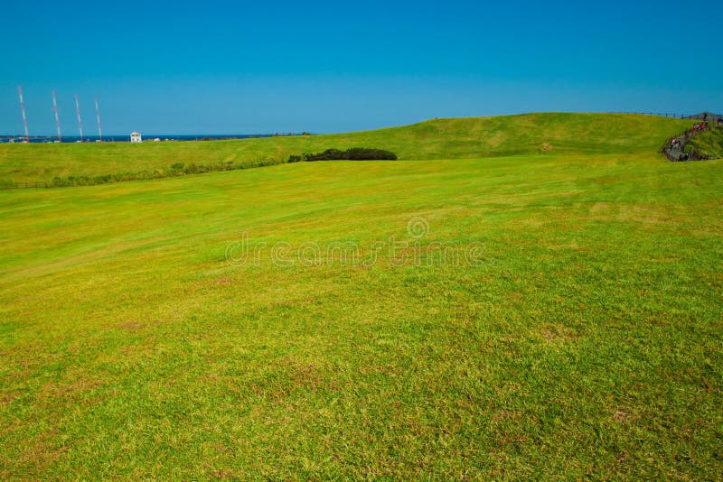 Plain at Jeju Sunrise Peak, Korea. Stock Photo - Image of unesco ...