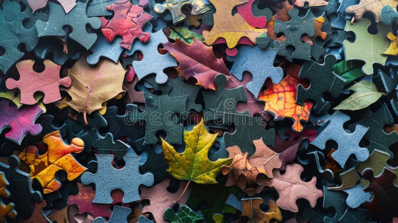 Plain Jigsaw Puzzle with Unfinished Pieces Background, Pile of Puzzle ...