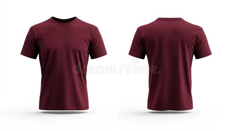 Plain Maroon T-shirt Front and Back View - Generative AI Stock ...